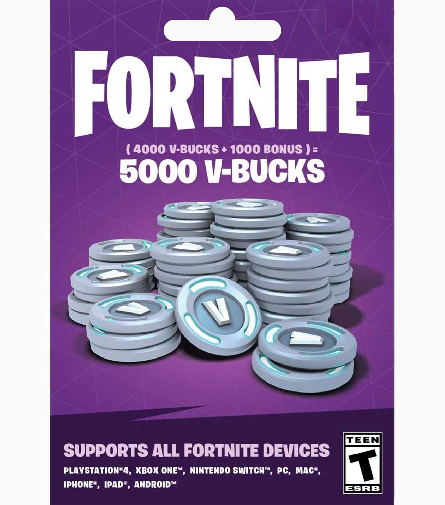Fortnite 5000 V Bucks Gift Card GLOBAL GiftChill co uk Fortnite 5000 V Bucks Gift Card GLOBAL GiftChill co uk